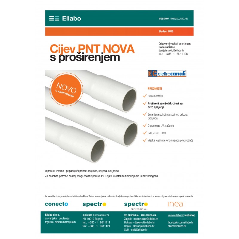 Cijev PNT NOVA s proširenjem - novo u asortimanu - elektromaterijal ...