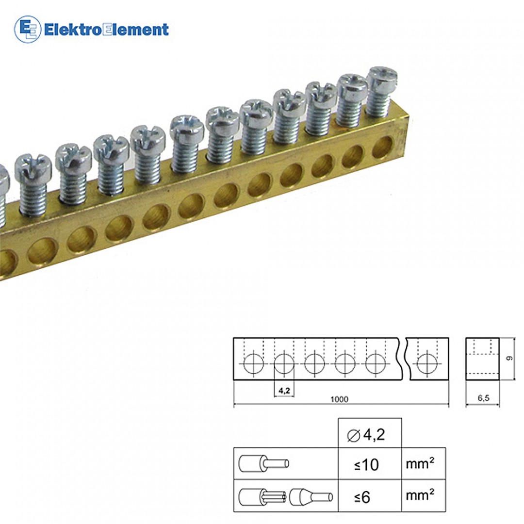 SABIRNICA - 153x10mm2 - 1m - ELEKTROELEMENT - elektromaterijal ...